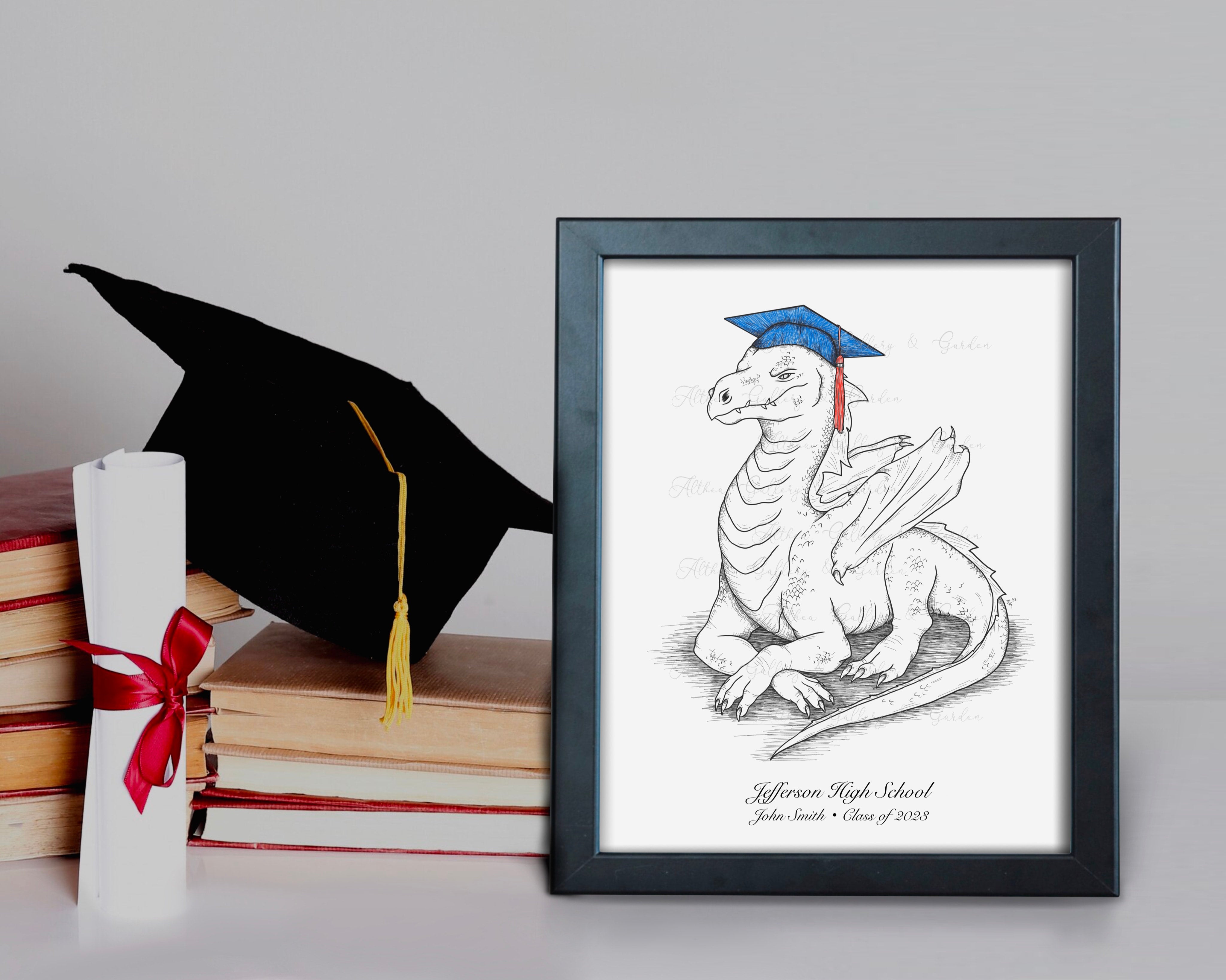 Personalized Dragon Graduation Print | Althea Gallery & Garden