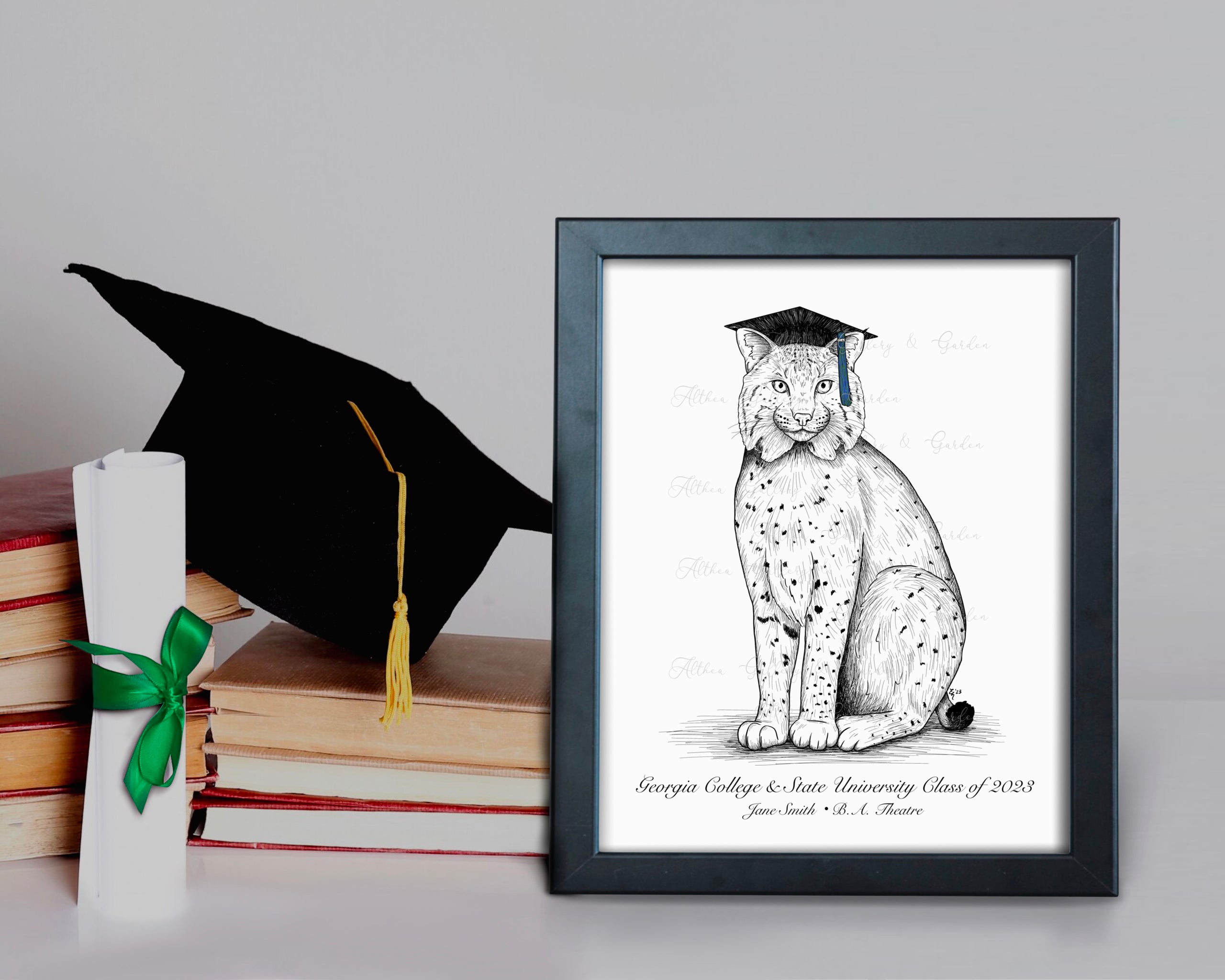 Personalized Bobcat Graduation Print | Althea Gallery & Garden